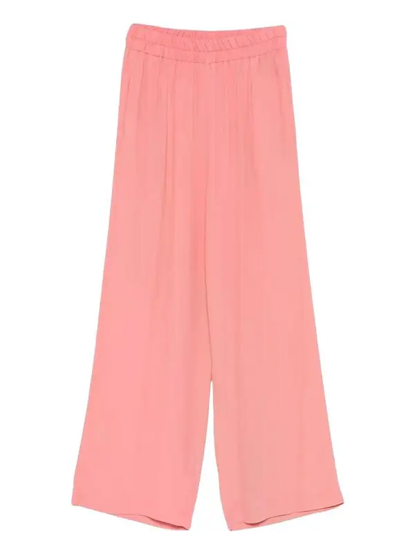 CARLA G. Elasticated Waistband Wide-leg Trousers - Pink