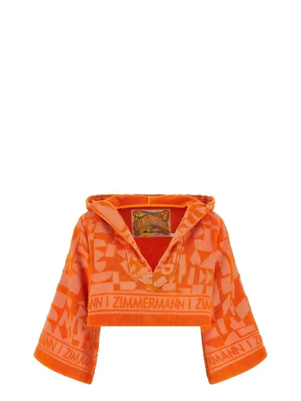 Zimmermann Solstice Jacquard-terry Hoodie - Orange