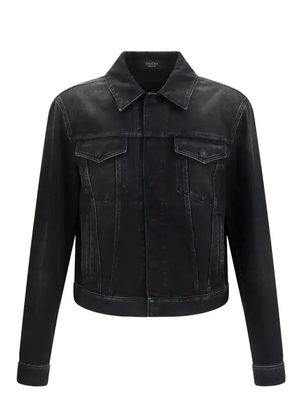 Gucci Stone-washed Classic Collar Jacket - Black