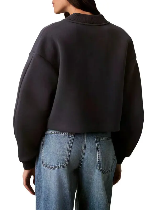Calvin Klein Cropped Bomber Jacket - Blue