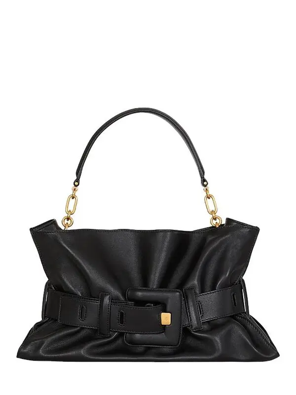 Balmain Medium Anthem Bag In Smooth Leather - Black