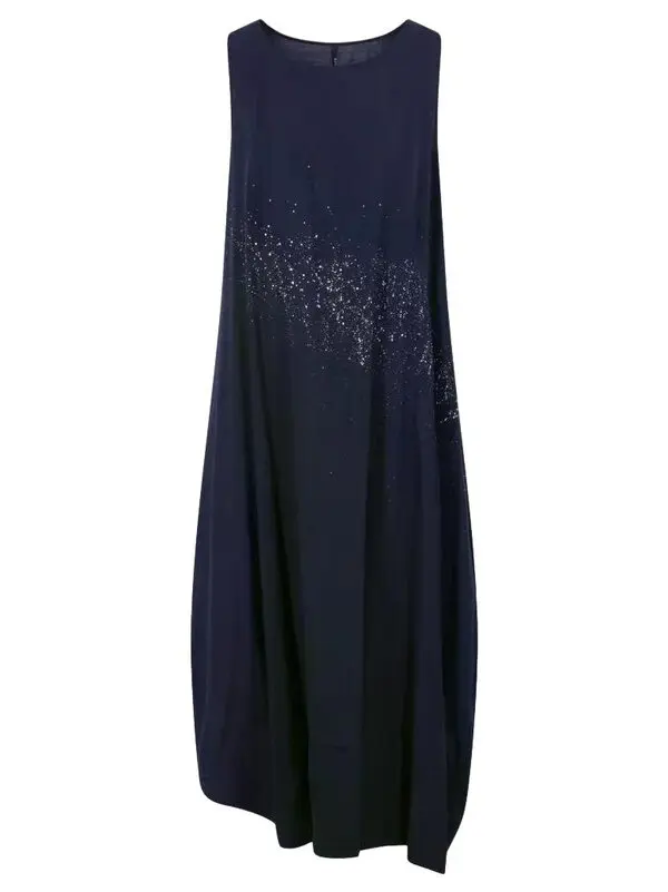 MARIA CALDERARA Sleeveless Paint-splatter Dress - Blue