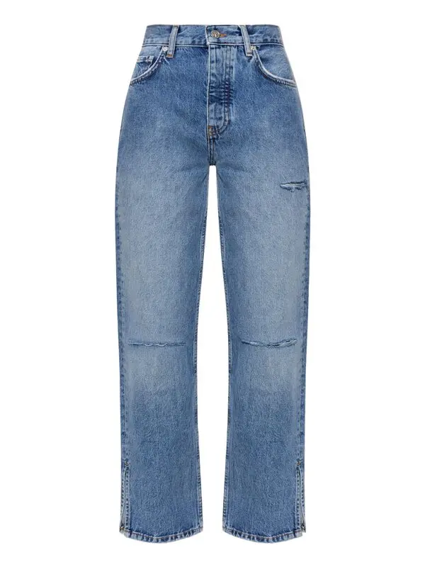 ANINE BING Roy" Jeans High Rise Wide Leg Denim - Blue