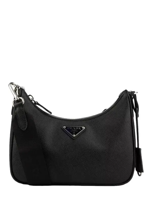Prada Re-edition 2005 Saffiano Leather Shoulder Bag - Black