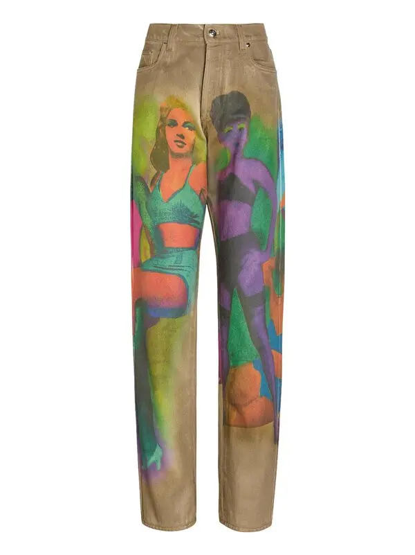 Versace Printed Straight-leg Jeans - Multicoloured
