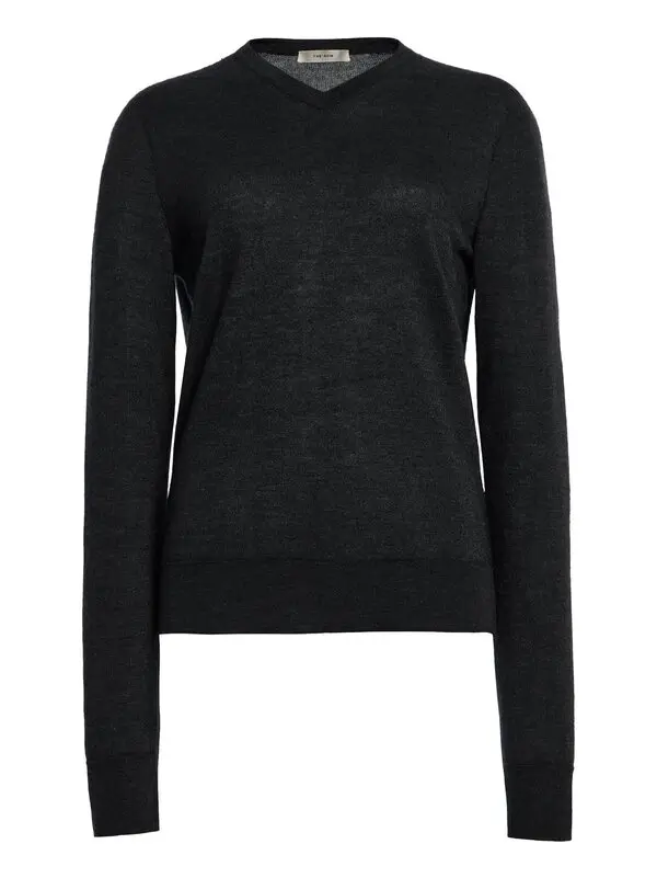 THE ROW Ondre Cashmere-silk V-neck Sweater - Grey