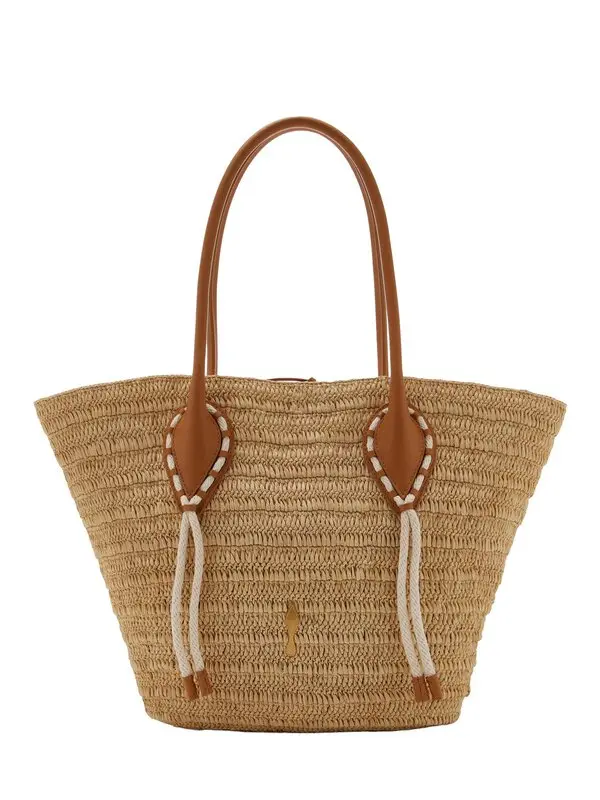 CHRISTIAN LOUBOUTIN Venus Large Raffia Basket Tote - Neutral