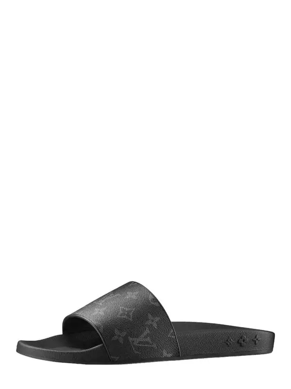 LOUIS VUITTON Waterfront Monogram Mules - Black/grey