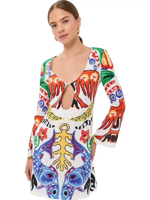 Stella Jean Totem Print Midi Dress - Multicolor
