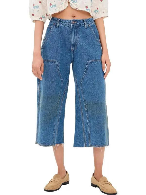 Sea Milene Denim Carpenter Culottes - Blue