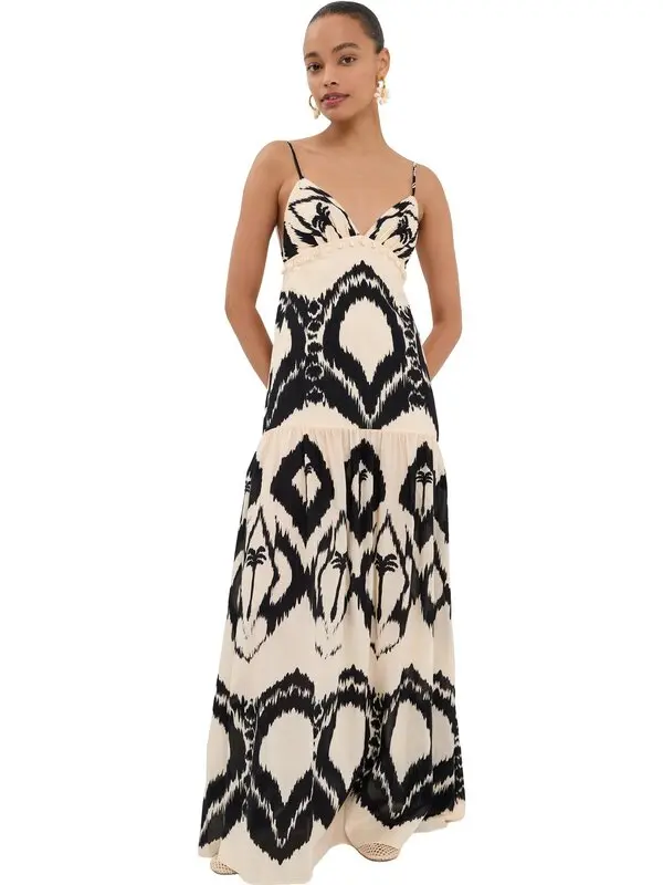 Johanna Ortiz Zea Palm Maxi Dress - Ecru/black