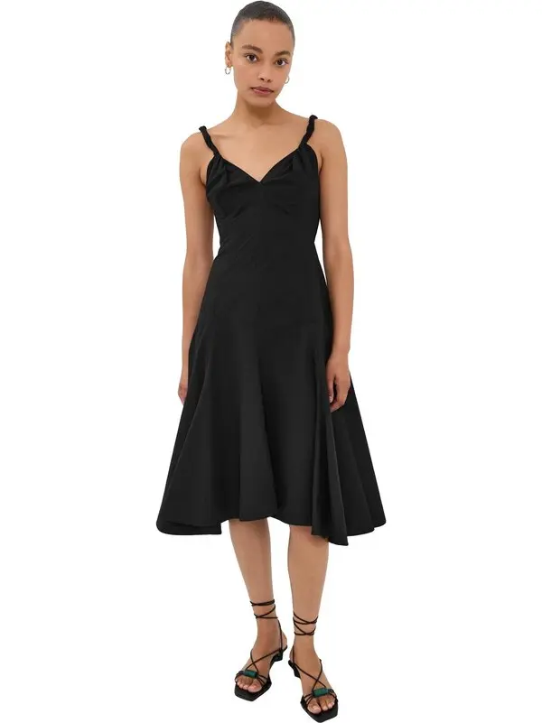 Proenza Schouler Leo Dress In Classic Cotton Shirting - Black