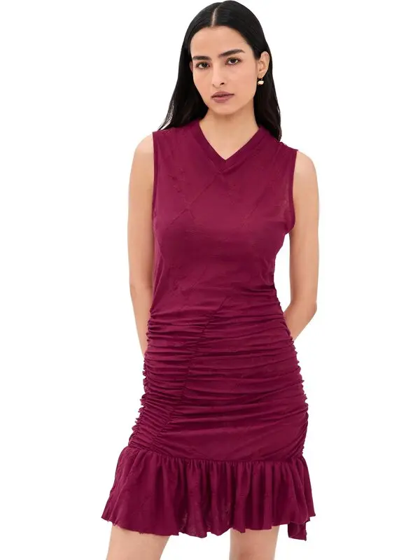 IRO PARIS Houle Ruched Mini Dress - Raspberry