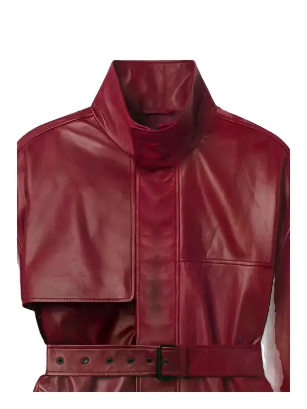 FRAME Alexandra Leather Jacket - Red
