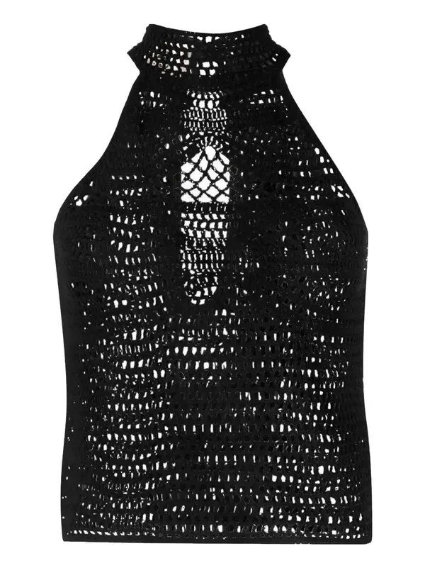 THE GARMENT Crochet-knit Halterneck Top - Black