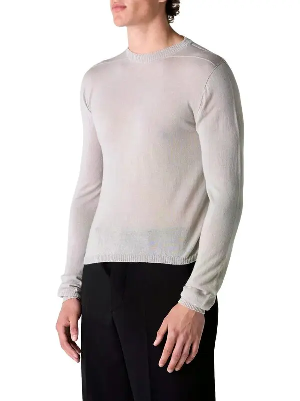 Rick Owens Fine-knit Cropped Sweatshirt - Neutrals