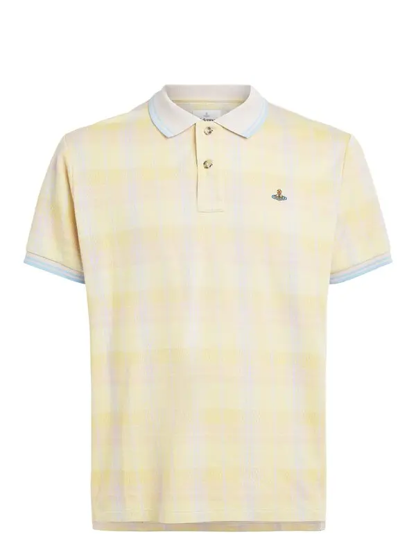VIVIENNE WESTWOOD Herringbone Stripe Orb Polo Shirt - Yellow