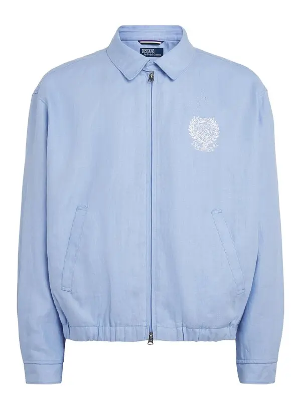 Polo Ralph Lauren X Wimbledon Linen Bayport Bomber Jacket - Blue