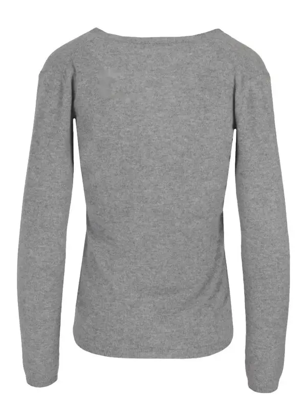 LA ROSE V-neck Cashmere Cardigan - Grey