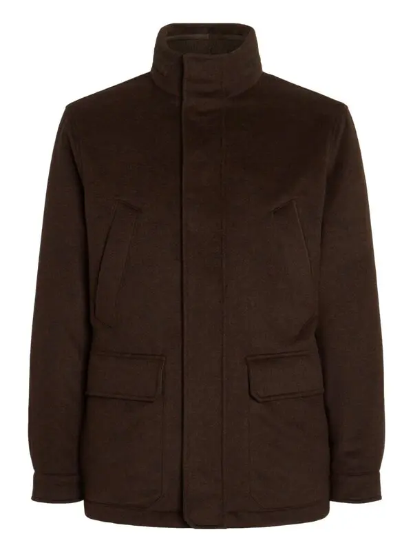 Zegna Cashmere High-neck Jacket - Black