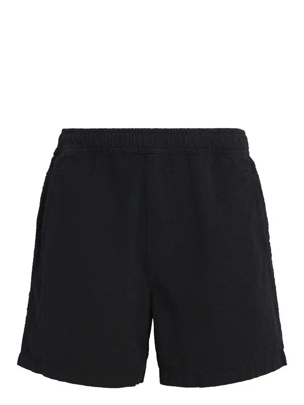 WAX LONDON Cotton Seersucker Shorts - Black