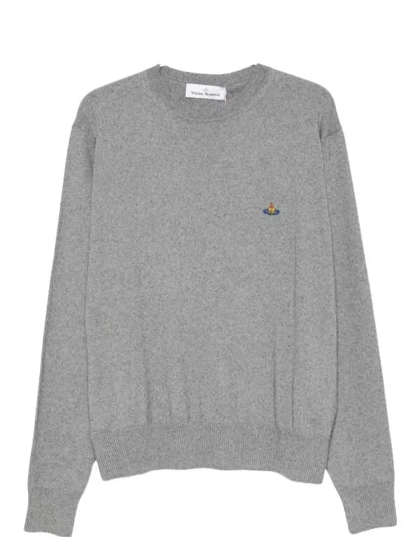 VIVIENNE WESTWOOD Orb Embroidered Crewneck Jumper - Grey