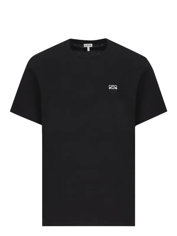 Loewe Logo Detailed Short Sleeved T-shirt - Black