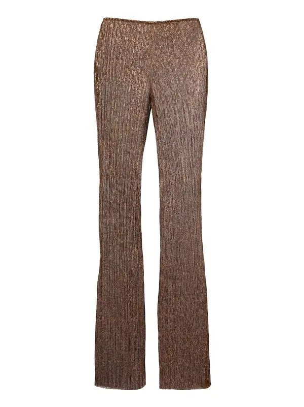 CALA DE LA CRUZ Metallic Flared Pants - Gold