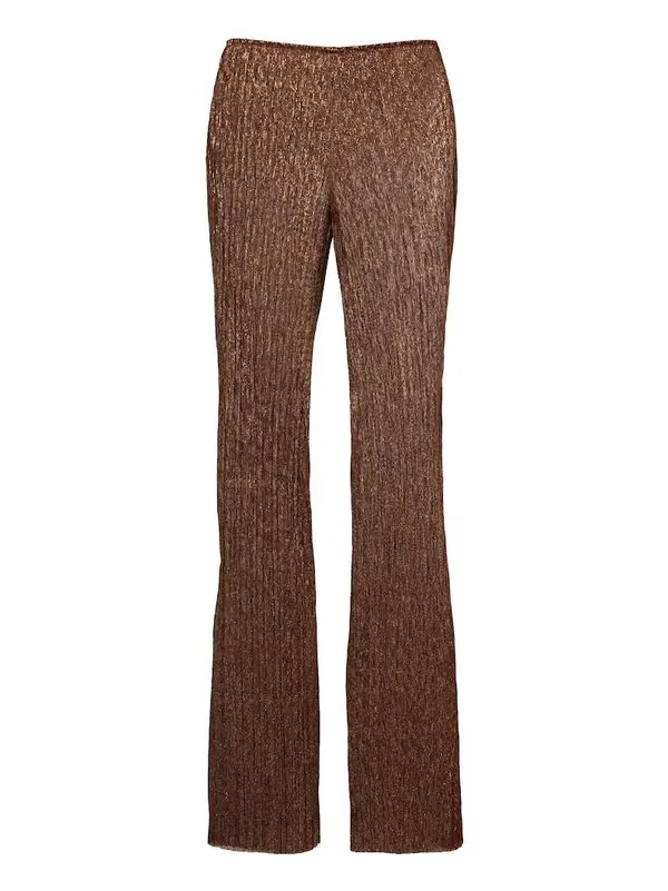 CALA DE LA CRUZ Dries Lamé Flared Pants - Gold