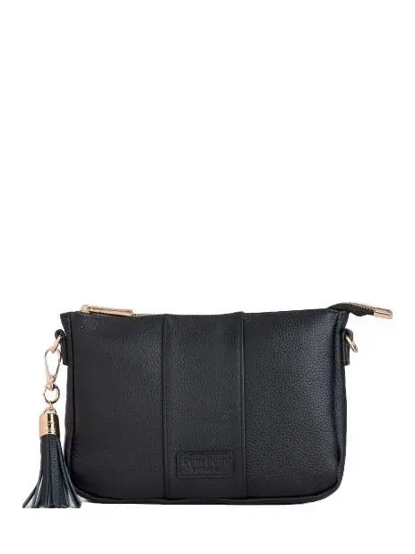POM POM LONDON City Slim Crossbody Bag - Black