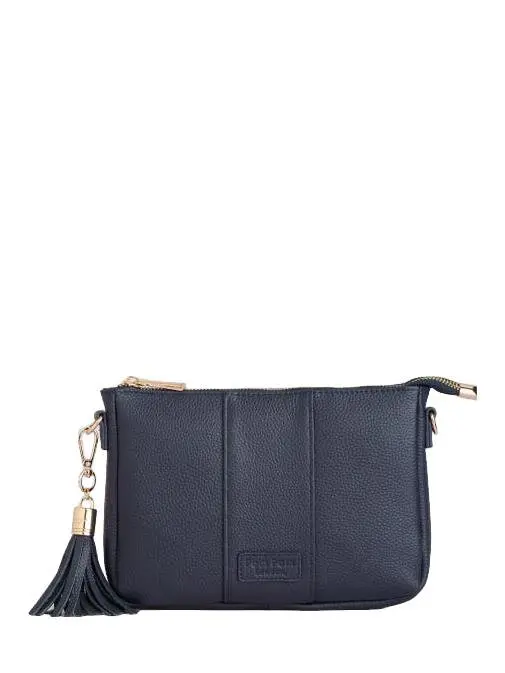 POM POM LONDON City Slim Crossbody Bag - Navy