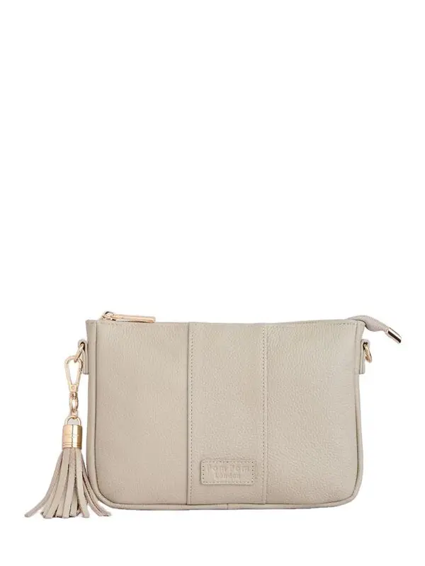 POM POM LONDON City Slim Crossbody Bag - Stone