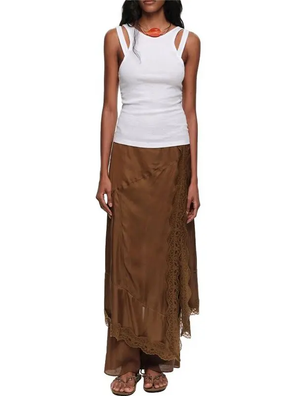 Bimba Y Lola Textured Straight Skort - Brown