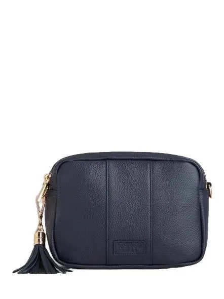 POM POM LONDON City Duo Crossbody Bag - Navy