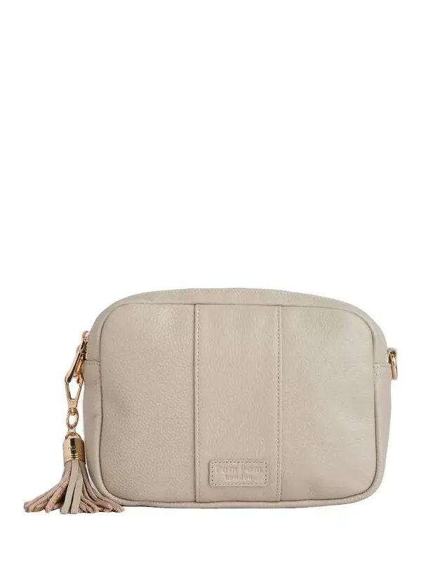 POM POM LONDON City Duo Crossbody Bag - Stone