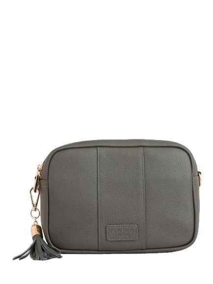 POM POM LONDON City Duo Crossbody Bag - Volcano Grey