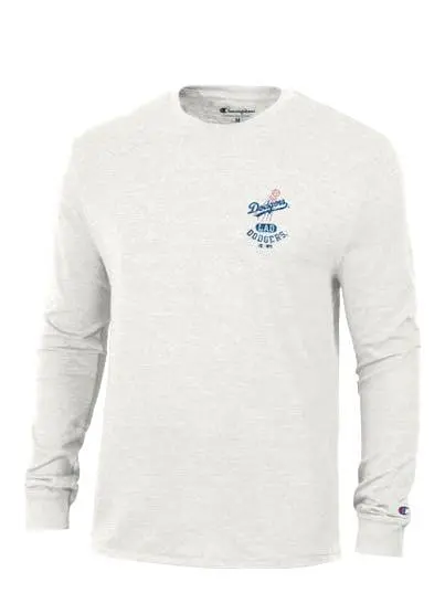 Champion Los Angeles Dodgers Cooperstown Winning Tradition Tri-blend Long Sleeve T-shirt - White