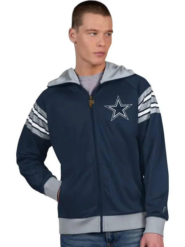 PRO PLAYER Dallas Cowboys Full-zip Hooded Track Jacket - Navy