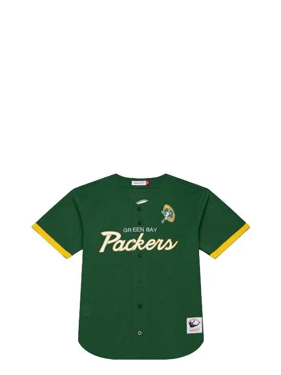 Mitchell & Ness Bay Packers Head Coach Mesh Full-button Fashion Jersey - Green
