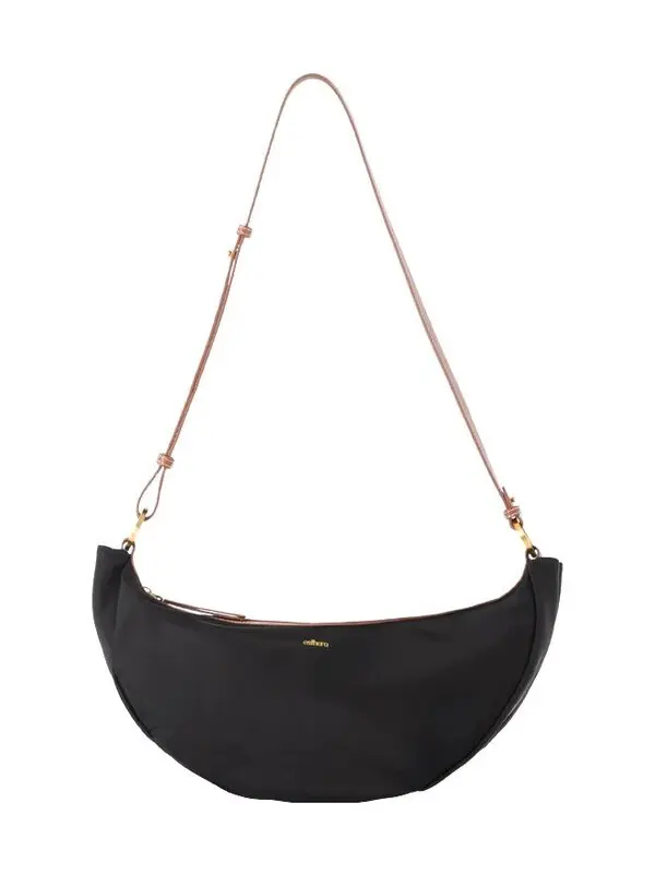 ESTHERA Luna Half Moon Bag - Black