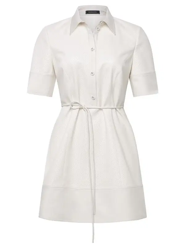 Bcbgmaxazria White Short Sleeve Dress - Snow White