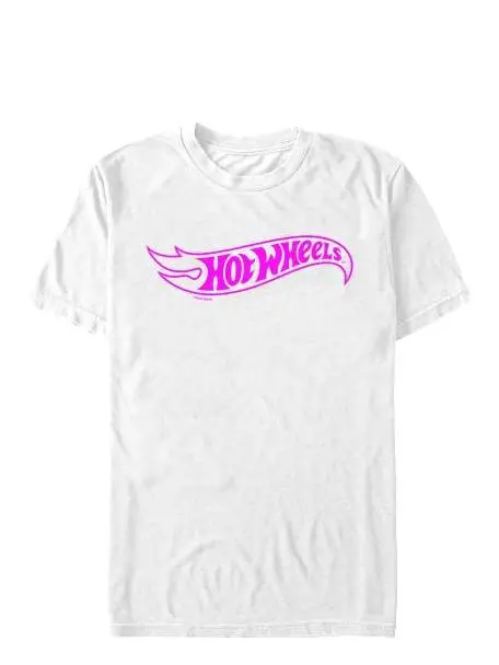 HOT WHEELS Classic Pink Logo Graphic T-shirt - White