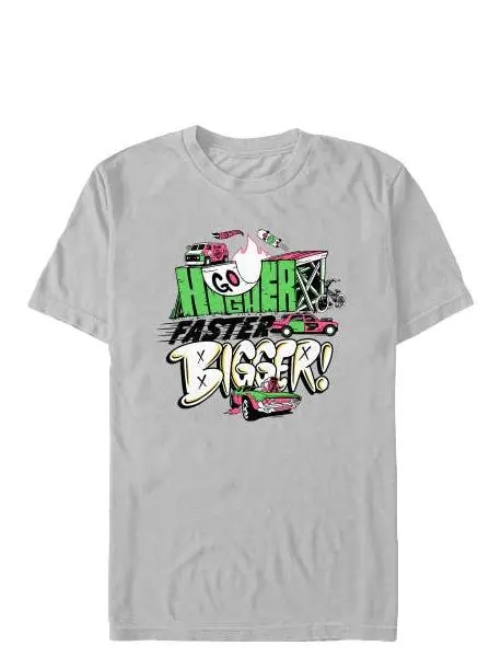 HOT WHEELS Go Higher Faster Bigger Graphic T-shirt - Ice Grey