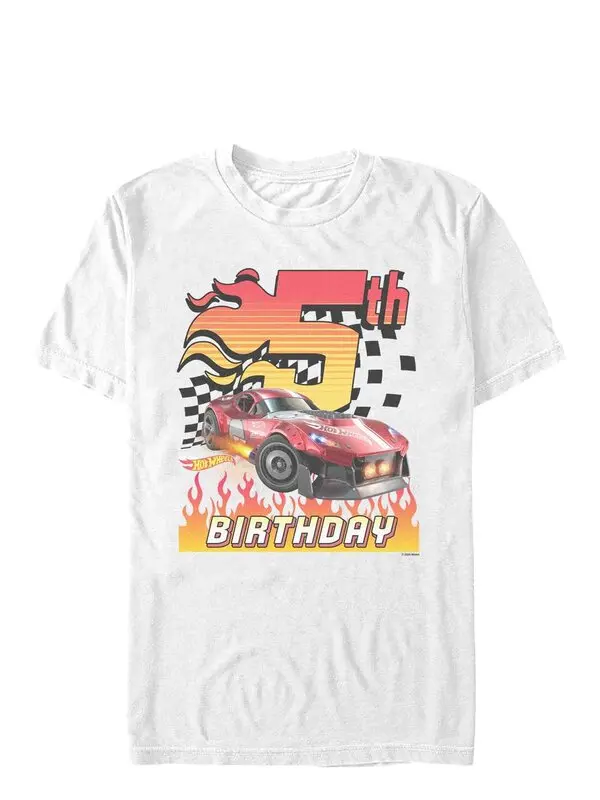 HOT WHEELS Gt Scorcher 5th Birthday Graphic T-shirt - White