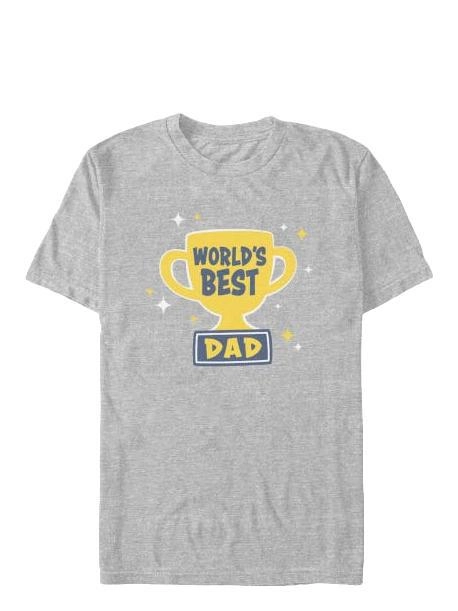LOST GODS Trophy World's Best Dad T Shirt - Sport Grey