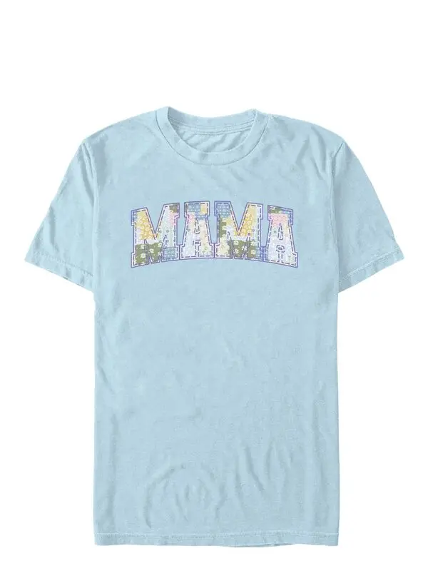 Disney Mama Collegiate Fabric Pattern Graphic T-shirt - Light Blue