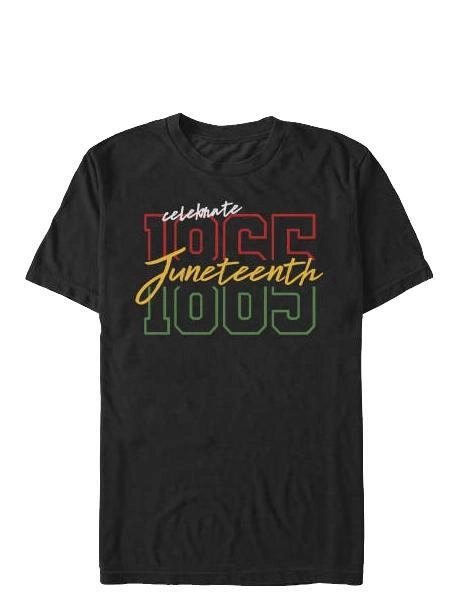 LOST GODS Celebrate Juneteenth 1865 Short Sleeve Graphic T-shirt - Black