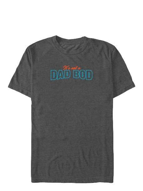 LOST GODS It's Not A Dad Bod Quote Short Sleeve Graphic T-shirt - Dark Heather
