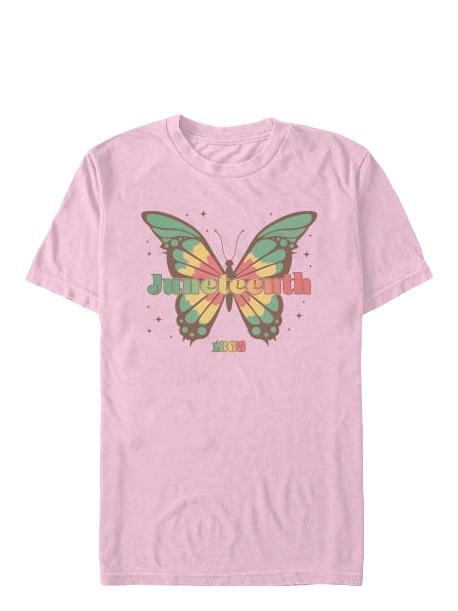 LOST GODS Colorful Juneteenth Butterfly Short Sleeve Graphic T-shirt - Blossom