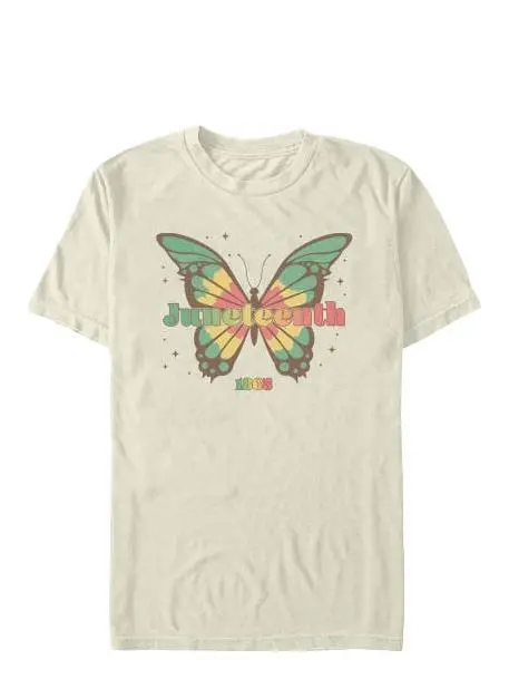 LOST GODS Colorful Juneteenth Butterfly Graphic T-shirt - Ivory